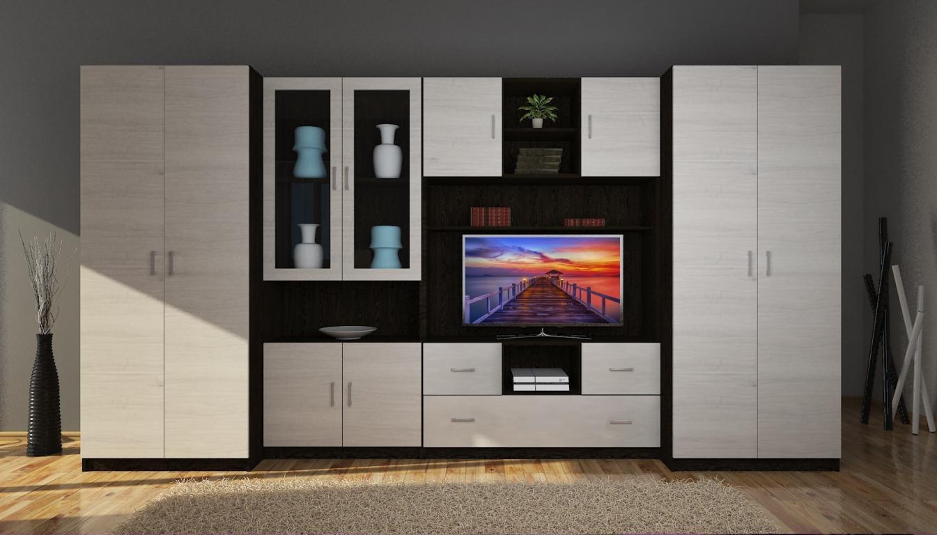 Új Firenze nappali szekrénysor zebrano-ferrarar tölgy színben